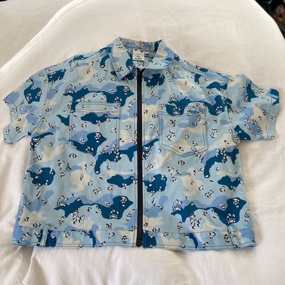 X-Girl | Jackets & Coats | Xgirl Blue Cloud Camo Jacket | Poshmark